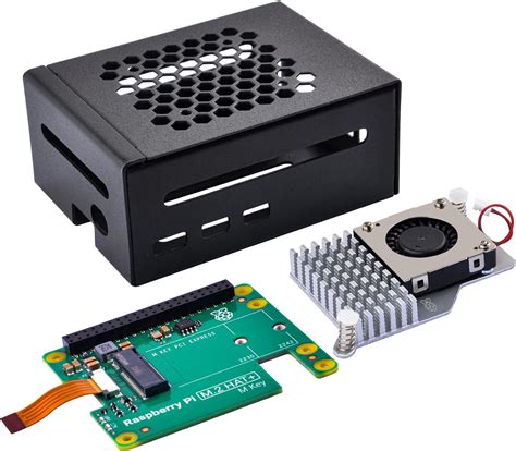 Jp Geeekpi Raspberry Pi 5用メタルケース、公式raspberry Pi M2 Hatおよび