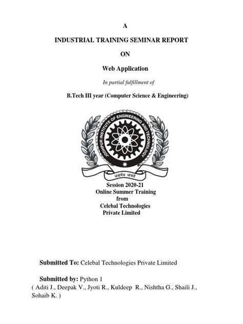 project report pdf user computing login