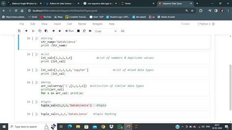 Python Sequence Data Type Youtube