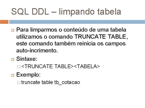 FATEC SQL Comandos DDL SQL A Linguagem SQL
