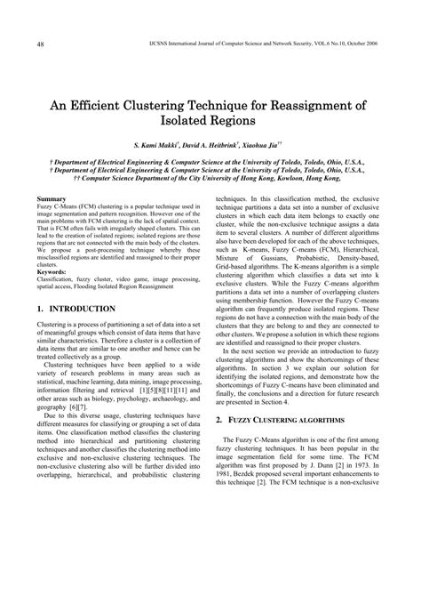 pdf an efficient clustering technique for reassignment of isolated