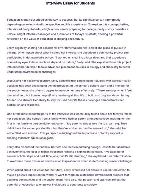 11 Interview Essay Examples To Download