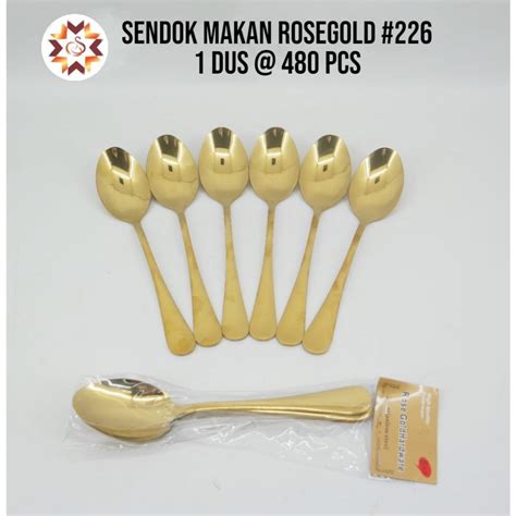 Jual Sendok Makan Emas Tebal Sendok Korea Makan Stainless Steel Sendok Rose Gold Isi Pcs