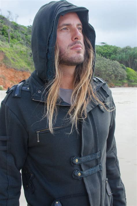 Men Cyberpunk Jacket Pirate Jacket Hooded Jacket Men Hoodie