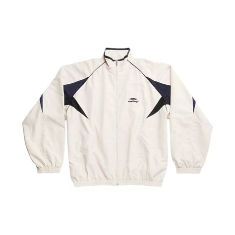 발렌시아가 3b 스포츠 아이콘 미디움 핏 트랙수트 자켓 화이트 Balenciaga Kream
