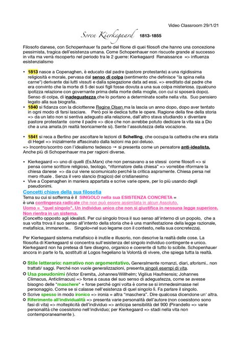 Appunti Maturità Kierkegaard Apuntes De Filosofía Docsity