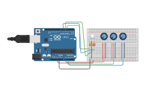Circuit Design 14 Controla Led Rgb Com Potenciômetro Tinkercad
