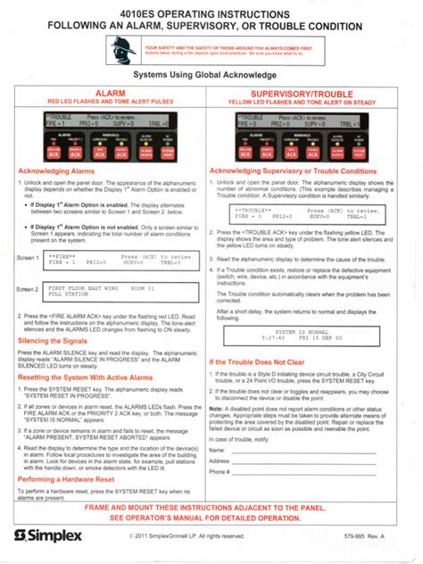 Operacion Panel Simplex 4010 Es Pdf