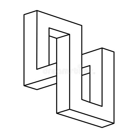 不可能的物体 直线几何形状 光学错觉图 矢量图简图 向量例证 插画 包括有 抽象 不可能 274570352
