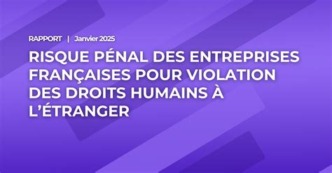 Présentation Du Rapport Risque Pénal Des Entreprises Françaises Pour