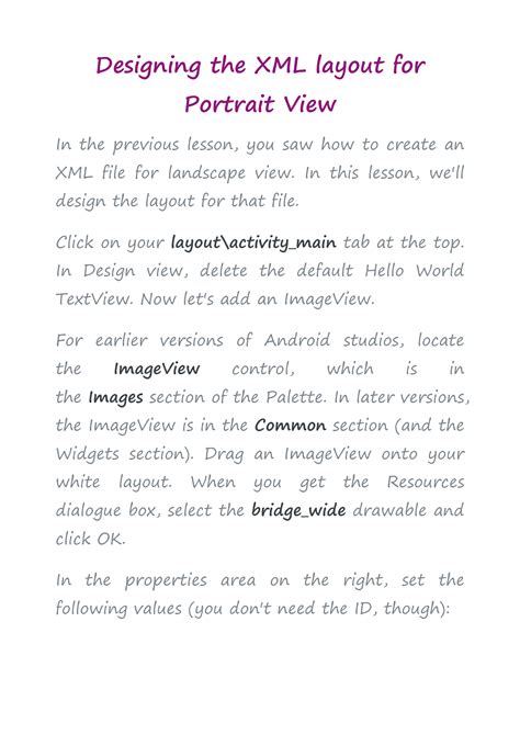 Solution Designing The Xml Layout For Portrait View In Android Studypool