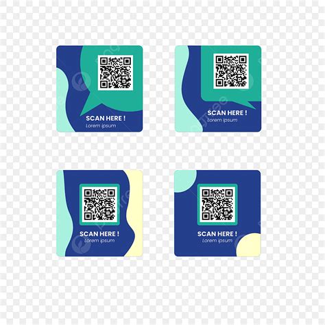 Qr Code Design Vector Hd Png Images Qr Code Label Blue Flat Design