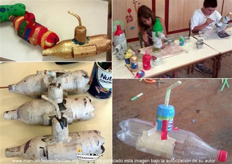 Submarino con botellas de plástico para niños Un Manitas en Casa