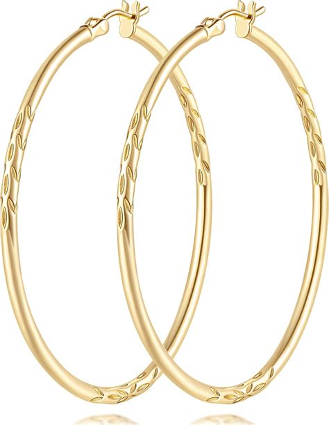 Alandtiffy 14k Gold Hoop Earrings Large Gold Hoops Earring For Womens Hoops Earring