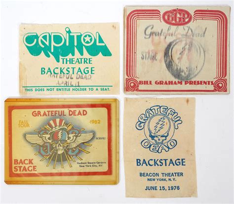 Lot Grateful Dead Backstage Passes 70s 80s