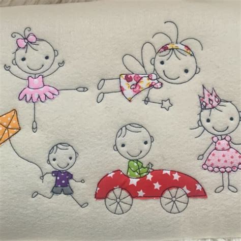 Stickdatei Doodle Strichmännchen Boy und Girl 10x10 196