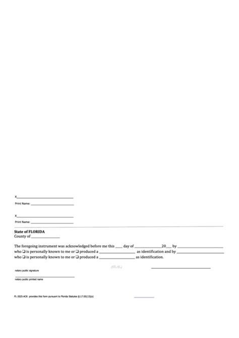 Fillable State Of Florida Notary Form Printable Pdf Download