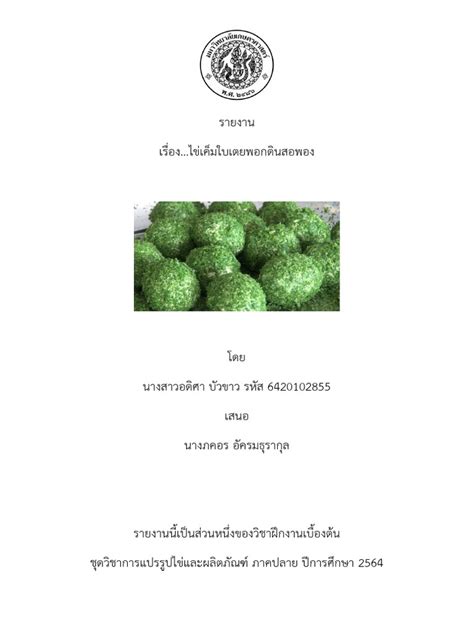 6420102855 ไข่เค็มใบเตยพอกดินสอพอง อดิศา Pdf