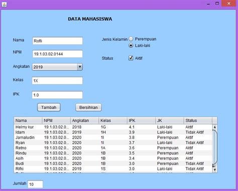 Java Netbeans Menampilkan Data Di Tabel Tanpa Database Blog Orang It
