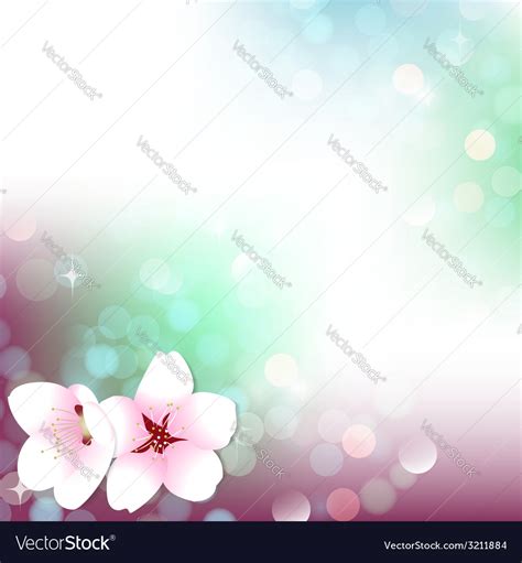 Spring bokeh cherry blossom background Royalty Free Vector