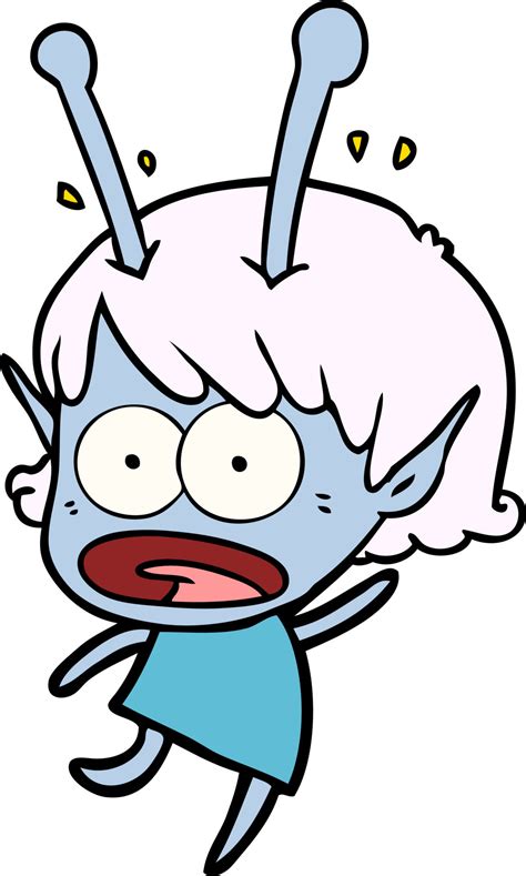 Cartoon Shocked Alien Girl 12543410 Vector Art At Vecteezy