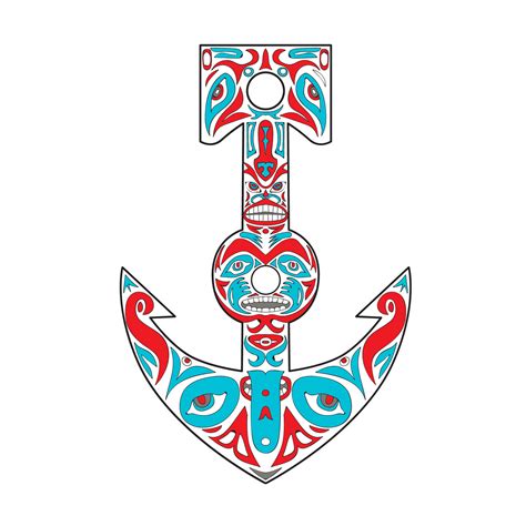 Anchor Totem Pole Northwest Coast Art Vector Art At Vecteezy
