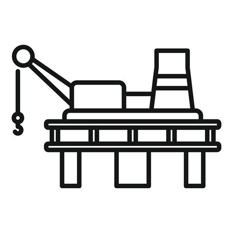 Petroleum Rig Icon Outline Vector Oil Sea Vector Art At Vecteezy