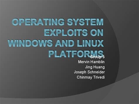 operating system exploits on windows and linux platforms