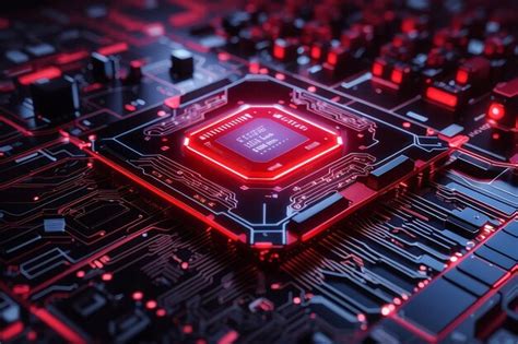 premium ai image super processor core computer system technology neon
