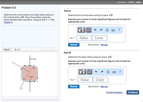Solved Determine The Normal Stress And Shear Stress Actin