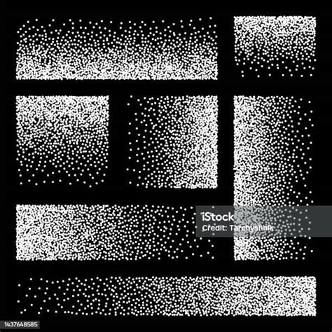 スティップル パターン点線の四角形のデザイン要素点線ドットワーク描画ドットを使用したシェーディングピクセル崩壊ランダムなハーフトーン効果