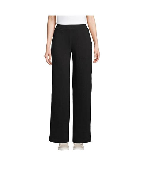 Lands End Womens High Rise Serious Sweats Wide Leg Sweatpants Macys