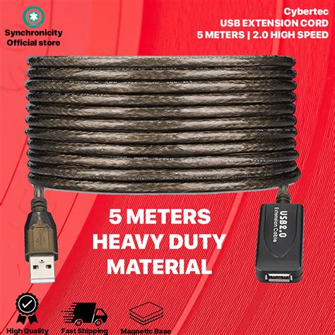 Cybertec Usb Extension Cord 5 Meter High Speed Usb 20 Type A Male To