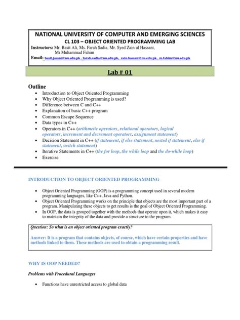 Lab 1 Pdf Data Type Control Flow