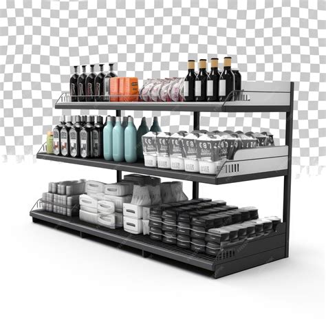 Premium Psd Shelf Rack Display Case In A Supermarket With Display Of