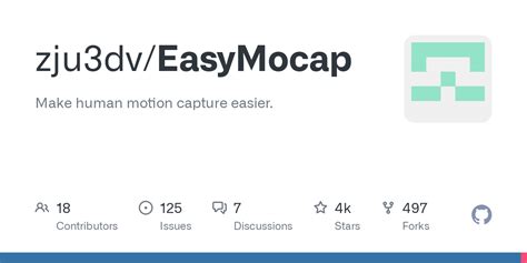 Github Zju Dv Easymocap Make Human Motion Capture Easier