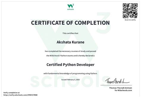 Happy To Share That Ive Completed My Python Certification Akshata Kurane