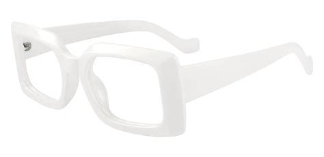 Monticello Rectangle Prescription Glasses White Womens Eyeglasses