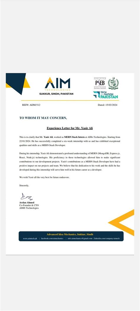 Mernstack Internshipcompletion Careergrowth Yasir Ali