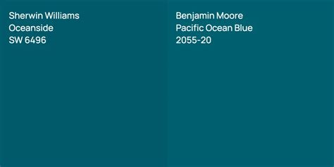 Sherwin Williams Oceanside Vs Benjamin Moore Pacific Ocean Blue Comparison