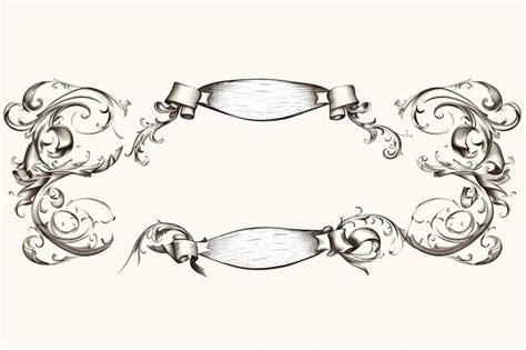 Premium Ai Image A Drawing Of A Scroll With A Ribbon And Scroll Generative Ai