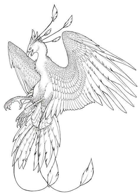 Coloriage Phénix Simple télécharger et imprimer gratuit sur