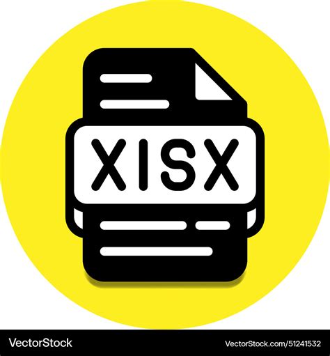 Xlsx File Type Database Icon Document Files Vector Image