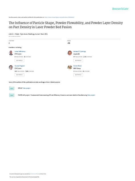 2021 the influence of particle shape powder flowability and powder