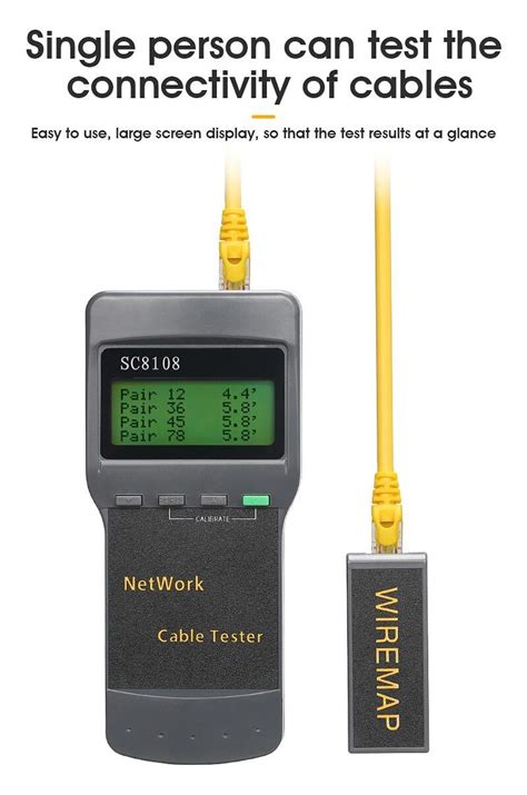 SC8108 Portable Digital LCD LAN Cable Tester Meter Professional ...