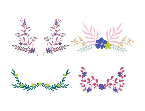 Premium Vector Set Of Floral Frames Vignettes
