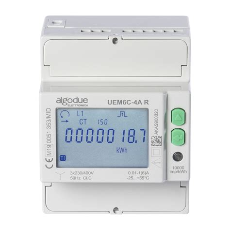 Contador de energía eléctrica trifásico en riel DIN RS 485 digital UEM6C Algodue
