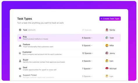 custom task types optimize your workflow clickup
