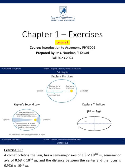 Chapter 1 Exercises L3 Pdf Apsis Astronomy