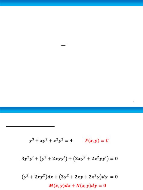 Lec 03 Ode Exact Ber Sub Pdf Ordinary Differential Equation Equations